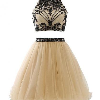 Short Dresses For Graduation Para Formatura Champagne Two Piece ...