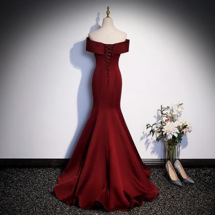 Fishtail Evening Dresses Bride A Shoulder Light Wedding Dress Annual ...