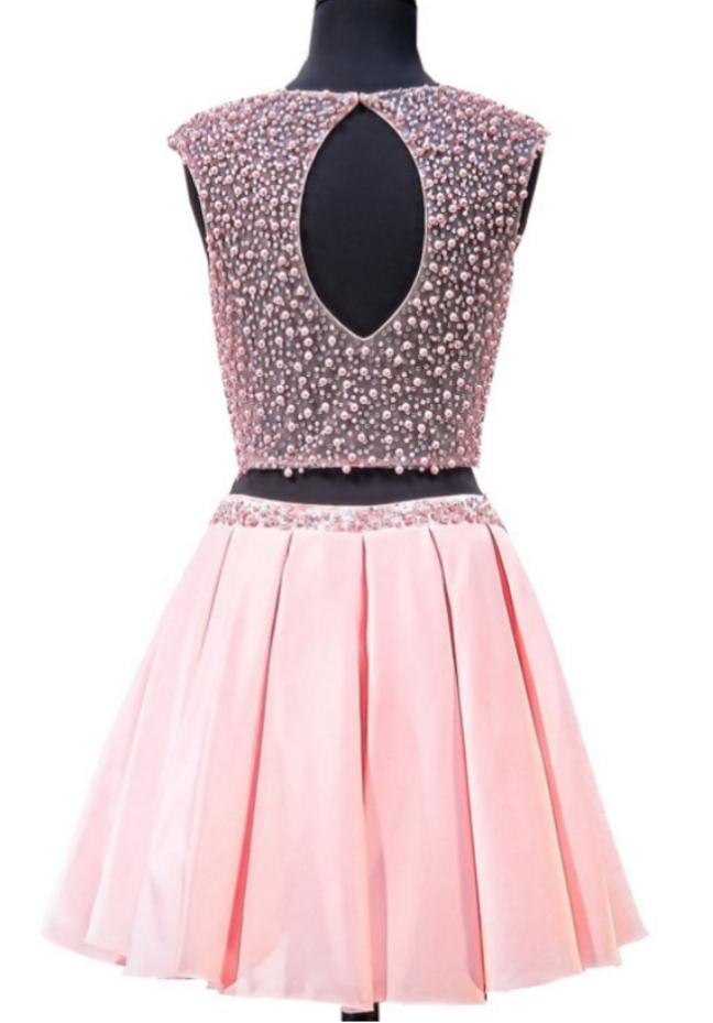 Lovely 8th Grade Prom Dresses A-line Scoop Pearls Beaded Two Piece ...