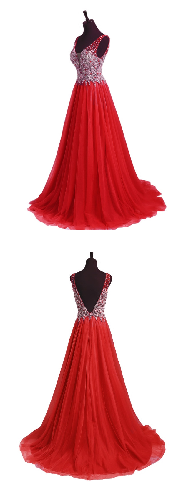 Long Evening Dresses ,party Tulle Beaded Women Ladies Elegant Prom ...