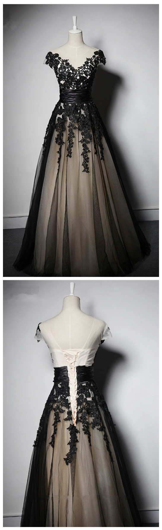 Lace Evening Dresses, Party Women Beaded A Line Prom Formal Evening 