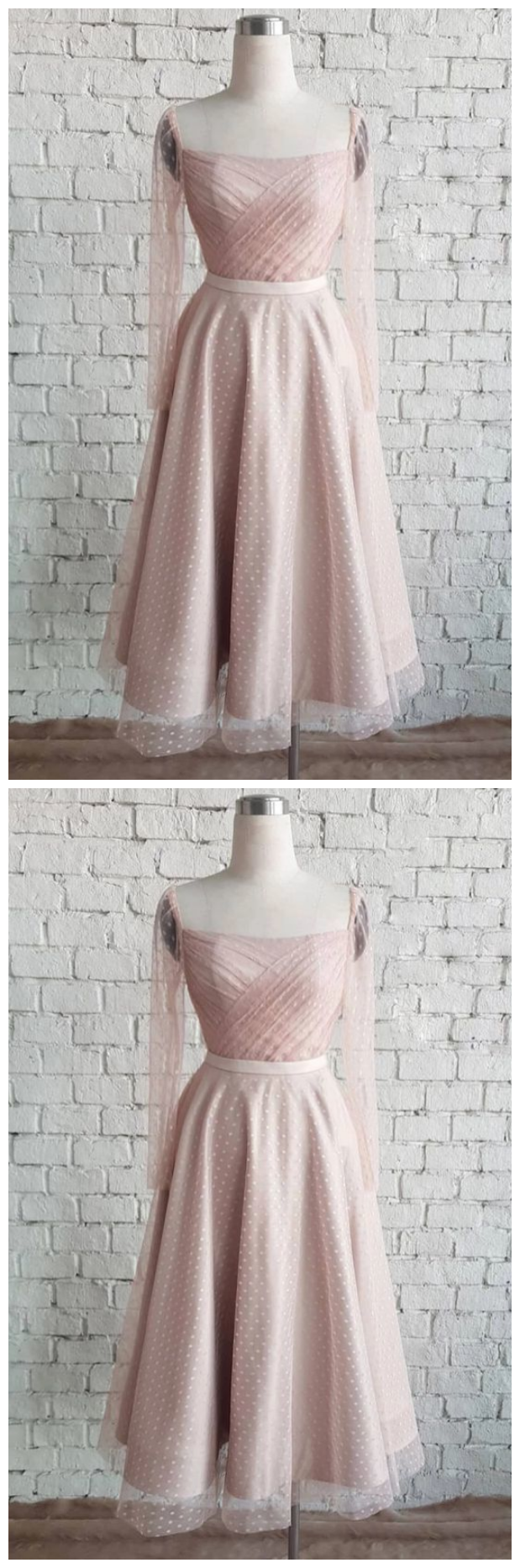 Square Neckline Long Sleeves Prom Dress on Luulla