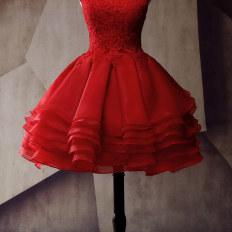 Red Organza Lace Homecoming Dresses on Luulla