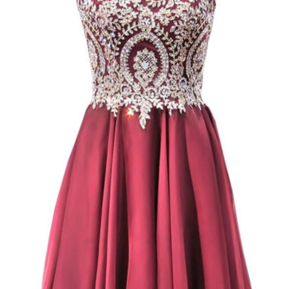 Sweet 8th Grade Prom Dress A-line Scoop Neckline Beaded Lace Short Two ...