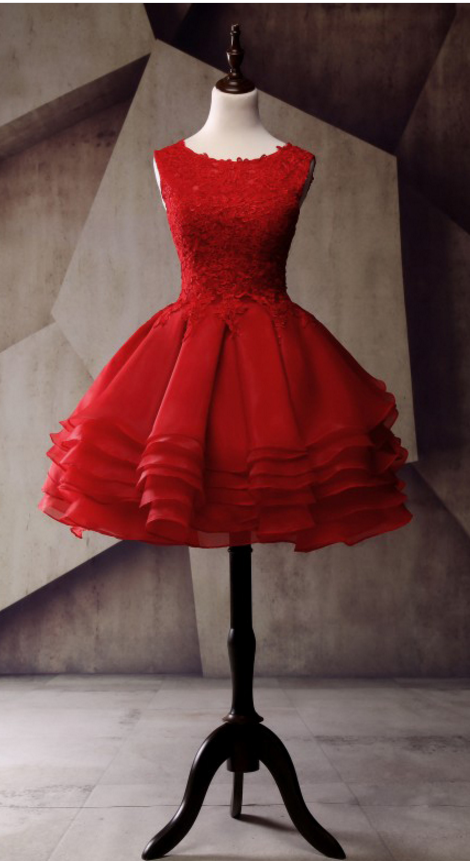 Red Organza Lace Homecoming Dresses on Luulla
