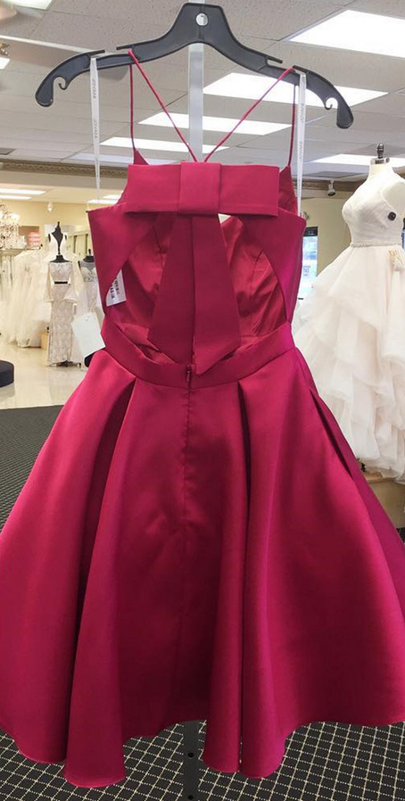 Cute Prom Dress,short Homecoming Dress,bow Back Party Dress,satin ...