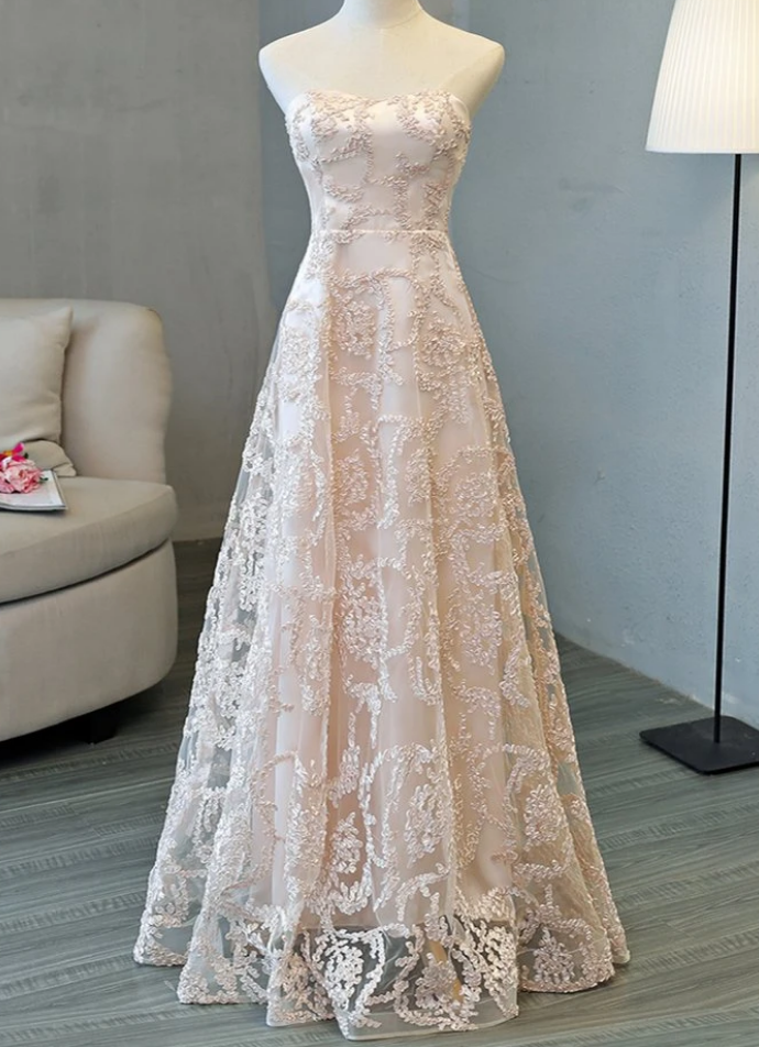 Prom Dresses,strapless Long Lace Customize Prom Dress on Luulla