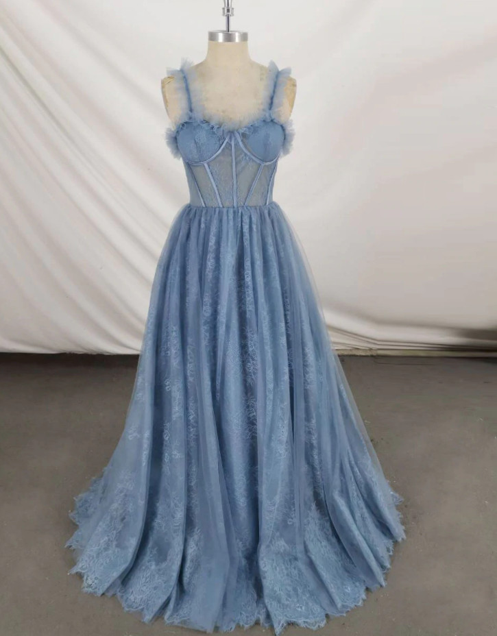 Prom Dresses Sweetheart Neck Tulle Lace Long Prom Dress Formal Dress on ...